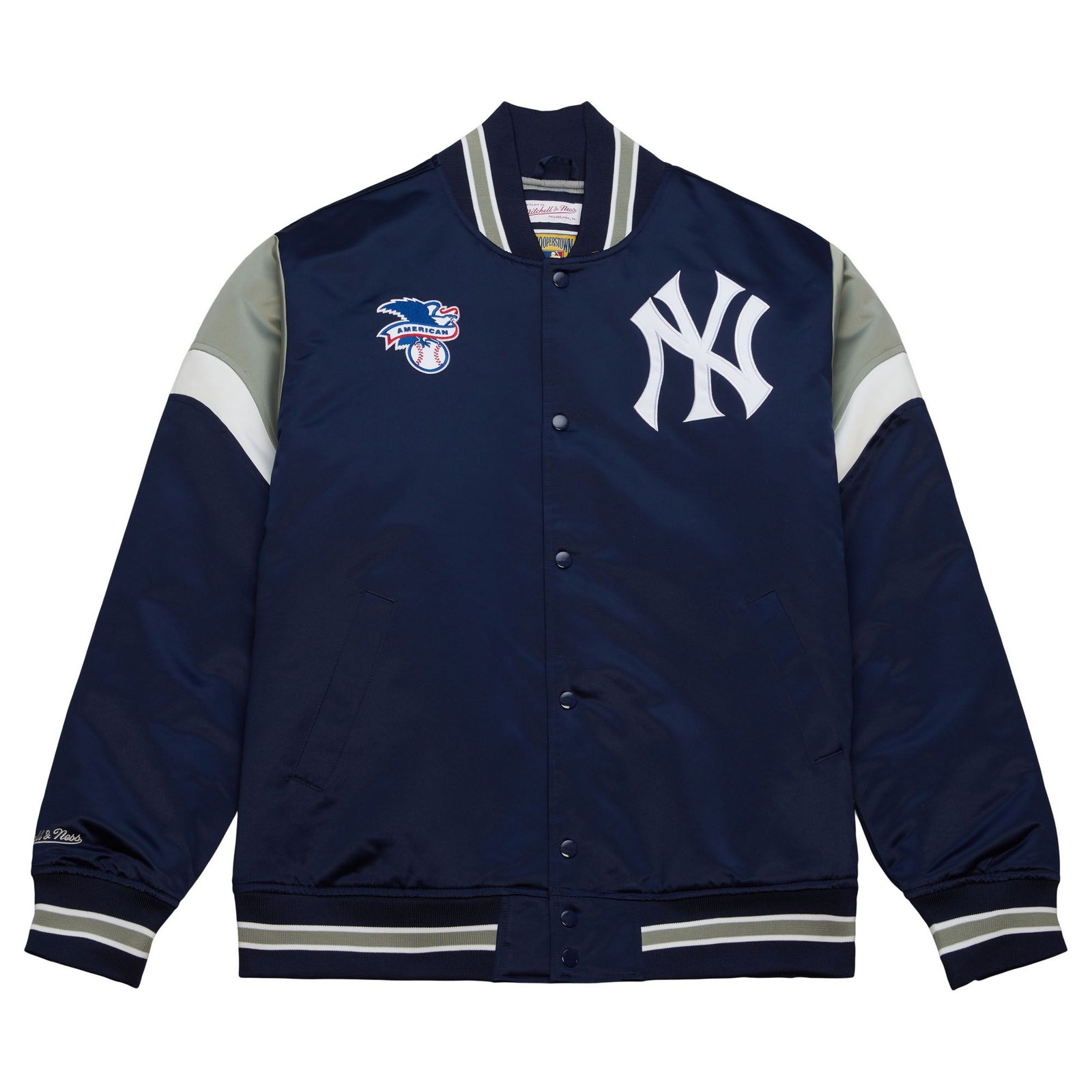 Heavyweight Satin Blue Jacket New York Yankees - USA Varsity Jacket