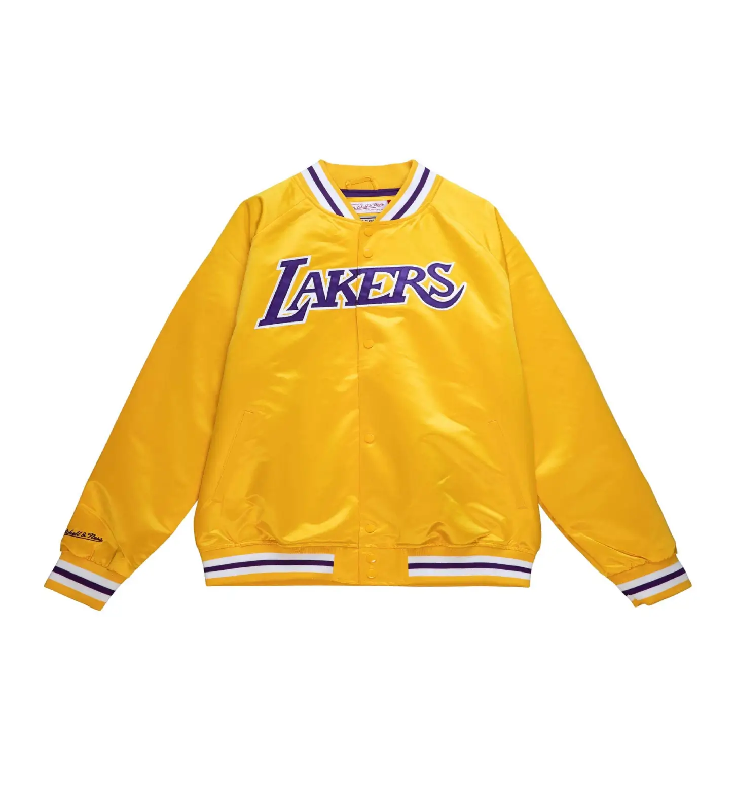 Los Angeles Lakers Yellow Satin Varsity Jacket - USA Varsity Jacket