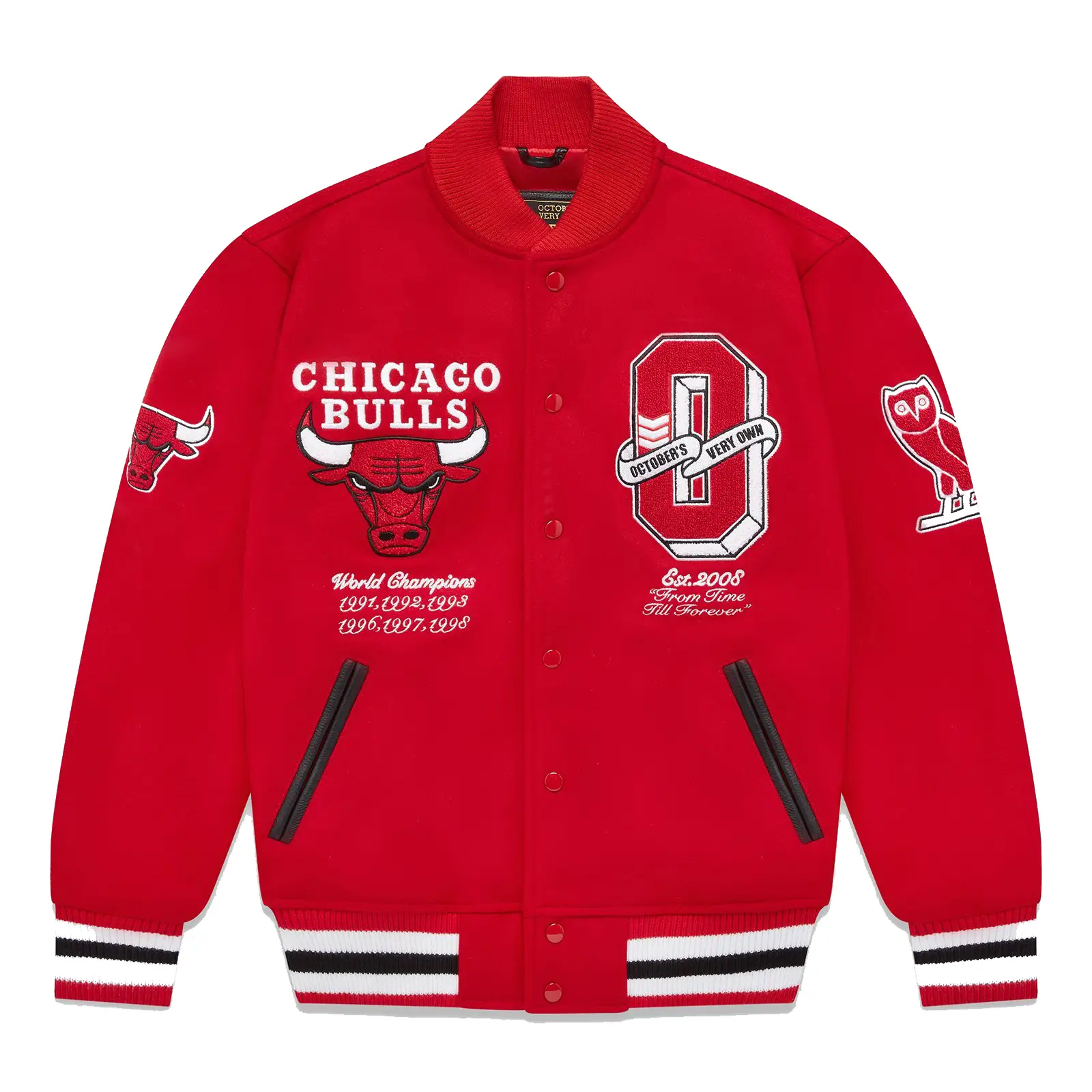 OVO x NBA Bulls Varsity Jacket - USA Varsity Jacket