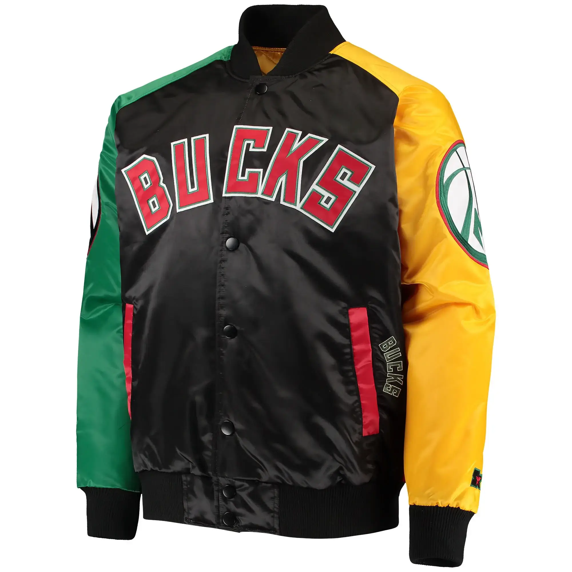 Milwaukee Bucks Starter X Ty Mopkins Multi Color Satin Varsity Jacket ...