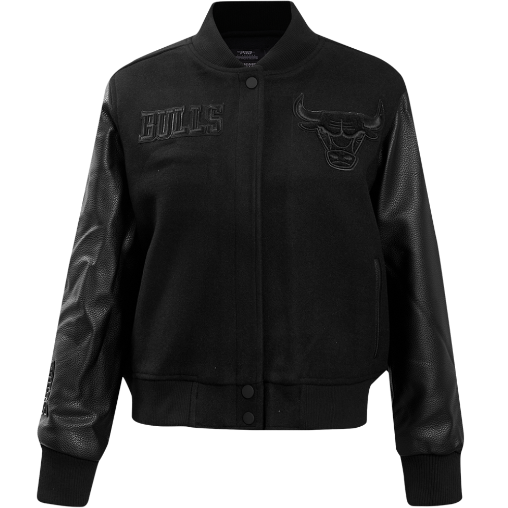 Chicago Bulls Wool & Leather Black Varsity Jacket